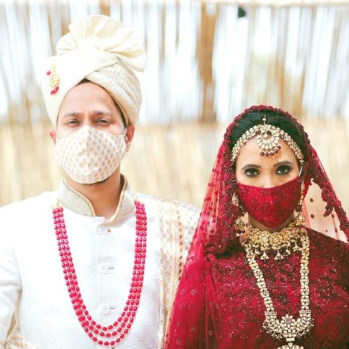 Trending Wedding Face Masks Slayed By Indian Brides & Grooms! - Wish N Wed